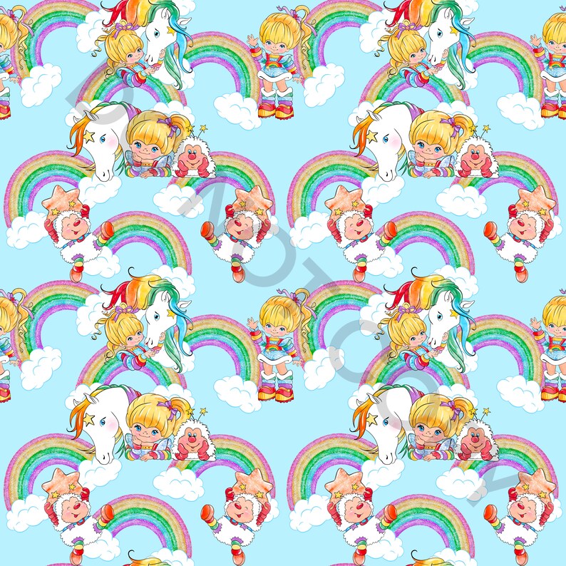 Rainbow Brite Seamless Pattern, Rainbow Repeating File, Fabric ...