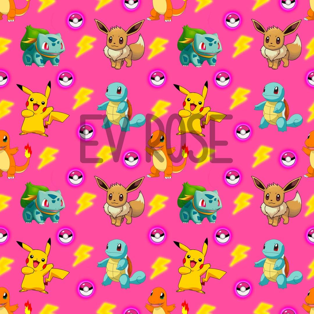 Pink Pokémon Seamless Png - Etsy