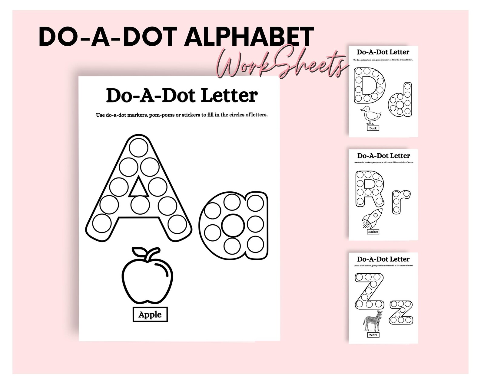 Do a Dot Alphabet, Dot Markers Worksheets, 26 Pages, Early Education ...