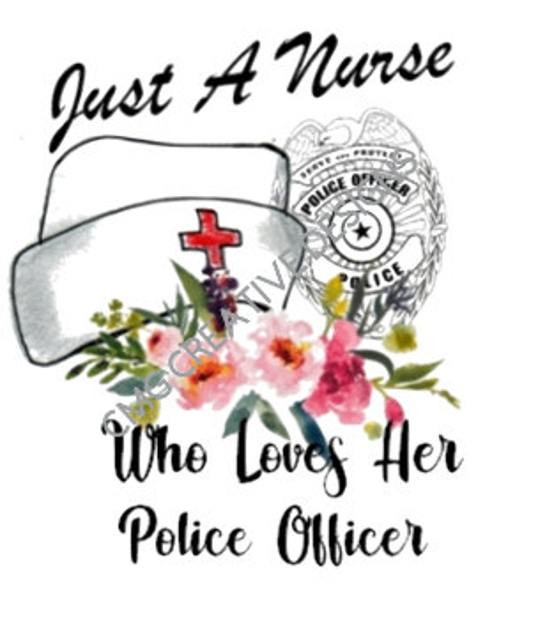 Just a Nurse Who Loves Her Police Officer Sublimation or Waterslide ...