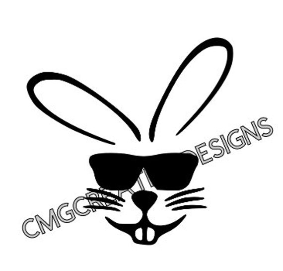 Easter Bunny Face With Glasses Digital File Only Svg Svg Svg - Etsy