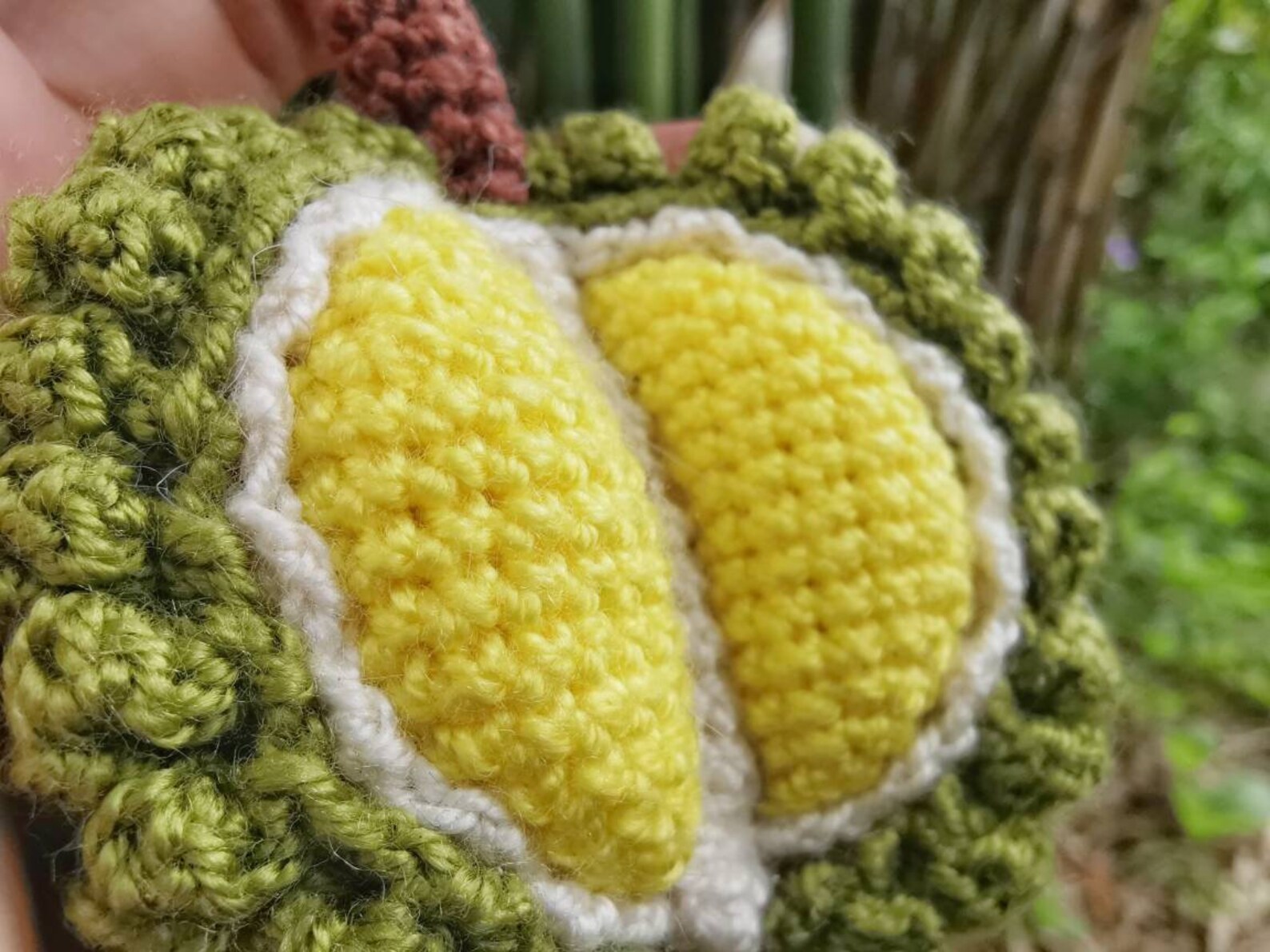 Durian Thailand Fruit Doll Crochet Keychain Yarn Handmade Key Ring Soft ...
