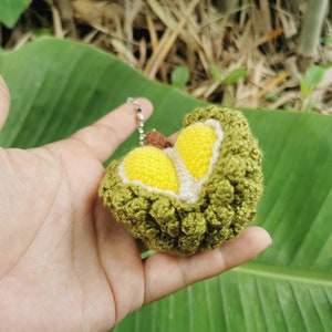 Durian Thailand Fruit Doll Crochet Keychain Yarn Handmade Key Ring Soft ...