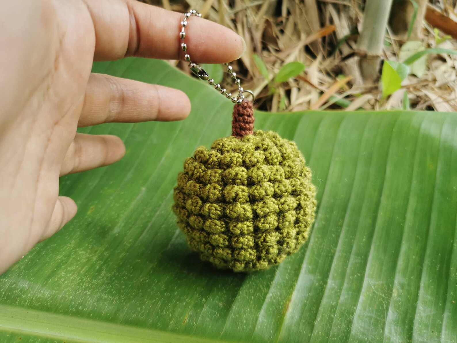 Durian Thailand Fruit Doll Crochet Keychain Yarn Handmade Key Ring Soft ...