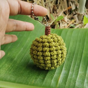 Durian Thailand Fruit Doll Crochet Keychain Yarn Handmade Key Ring Soft ...