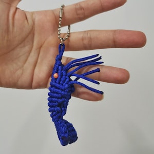 Macrame Animal Doll Shrimp Keychain Sea Knotted Keyring Accessories Bag Key Holder Gifts for Him ...