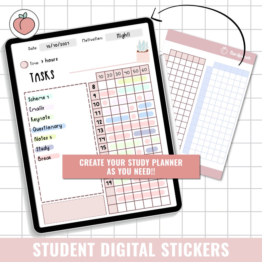 STUDENT Digital Stickers KIT Digital Stickers Ipad Planner | Etsy