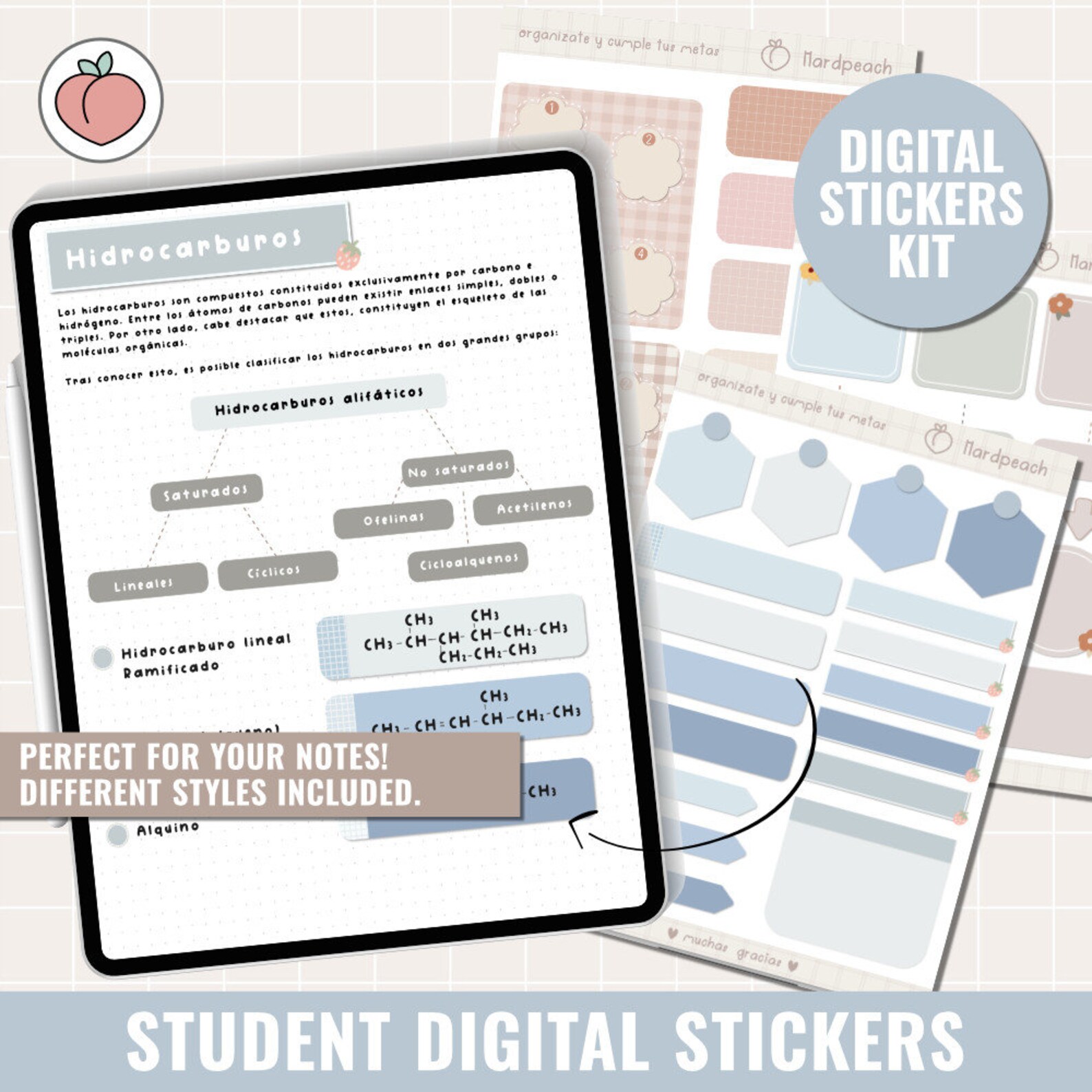STUDENT Digital Stickers | Digital Stickers | iPad Planner Stickers ...
