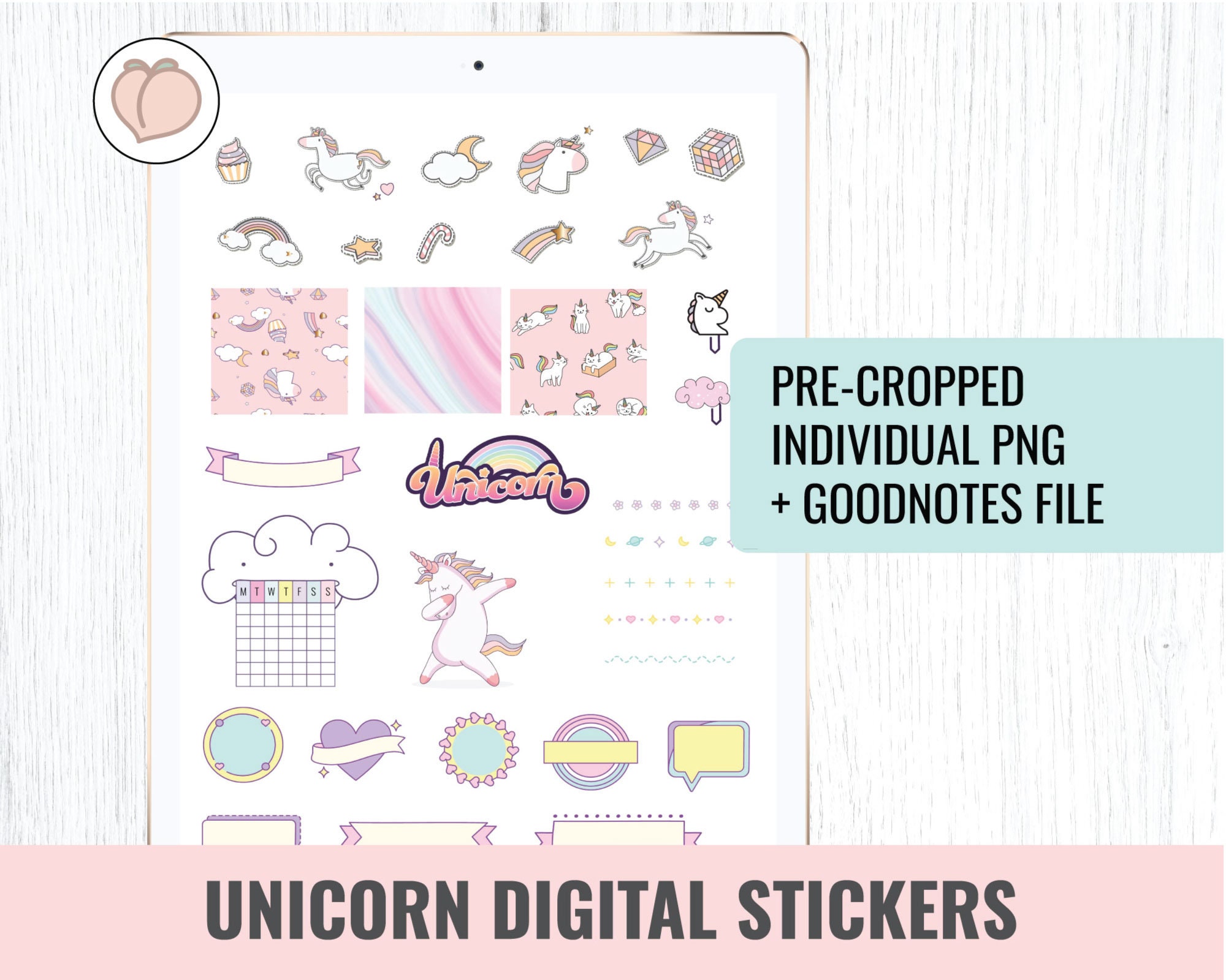 Unicorn collection digital stickers Drawing & Illustration Art ...