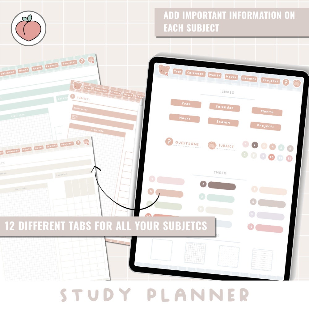 STUDENT DIGITAL PLANNER Study Planner Goodnotes Planner Samsung Notes ...