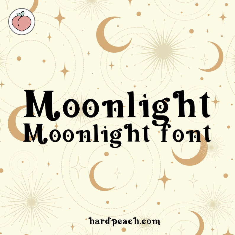 Moonlight Font Halloween Font, Moon Font, Word Font, Goodnotes Font ...
