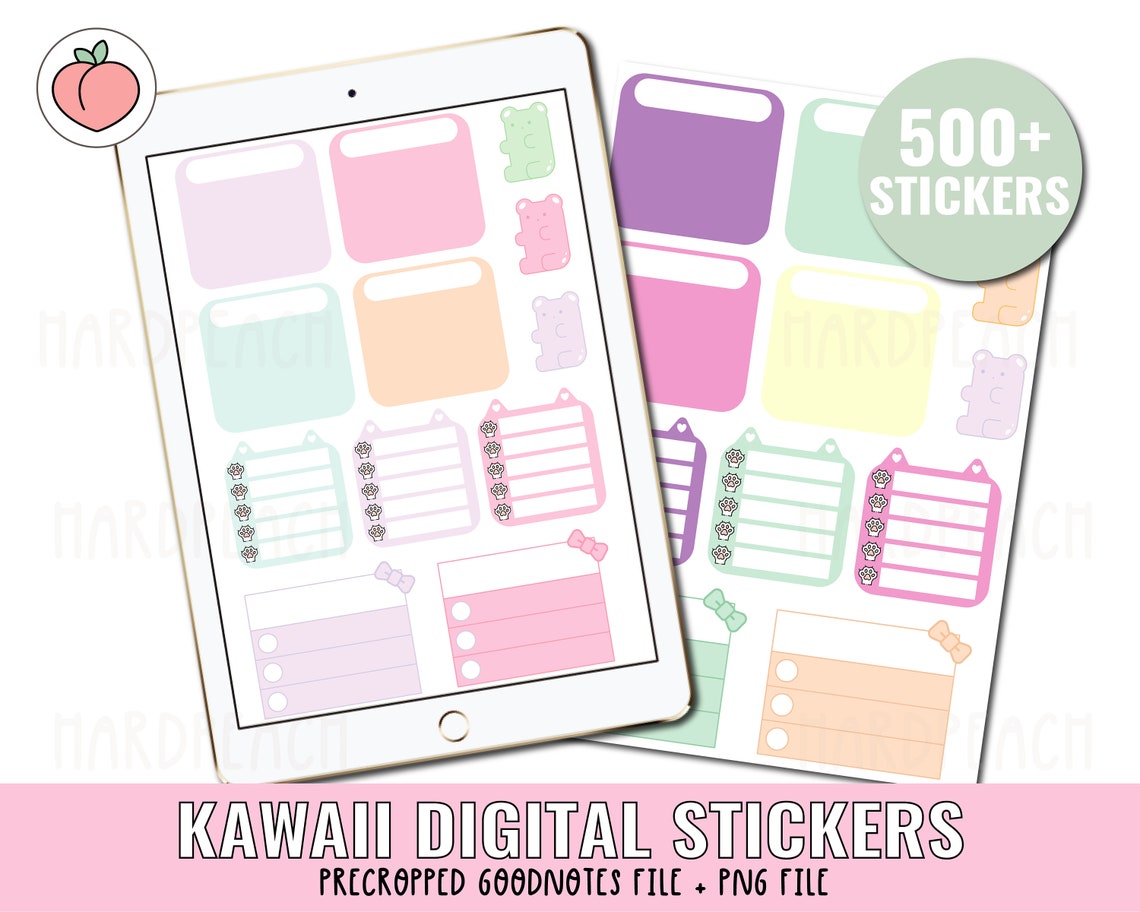 KAWAII DIGITAL STICKERS Kawaii Stickers Digital Planner - Etsy
