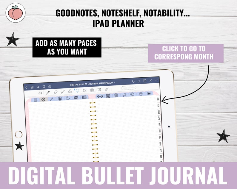 DIGITAL BULLET JOURNAL Bullet Journal Goodnotes for iPad digital ...
