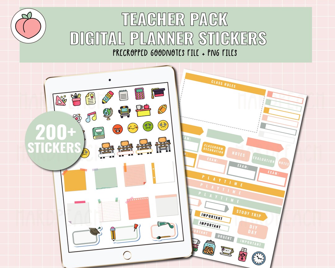 Teacher Digital Stickers | Goodnotes Stickers | Digital Planner ...