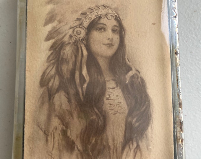 Antique Indian Maiden Glass Paperweight / J. Knowles Hare, Jr. 4.5 X 3 ...