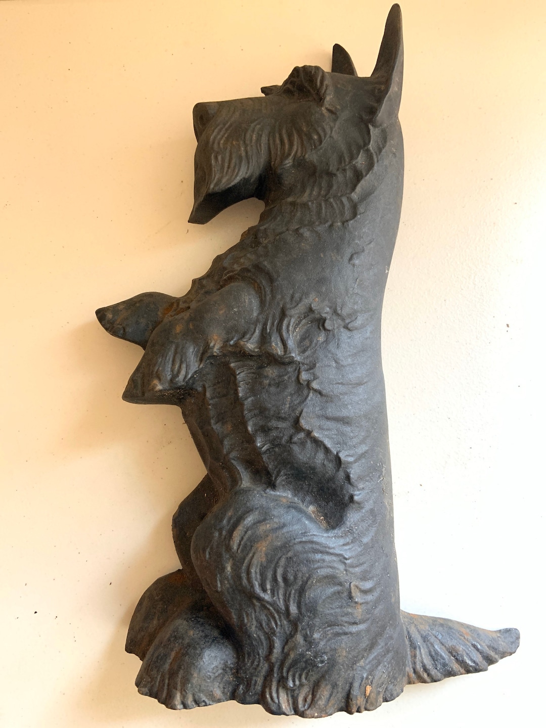 Antique Cast Iron Black Scottie Dog Door Stop - 16” - Etsy