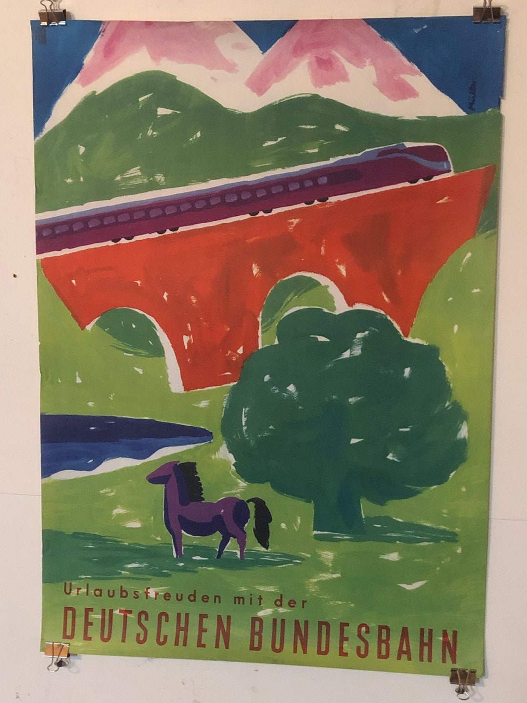 1950s German Travel Poster Deutschen Bundesbahn Train Railroad - Etsy