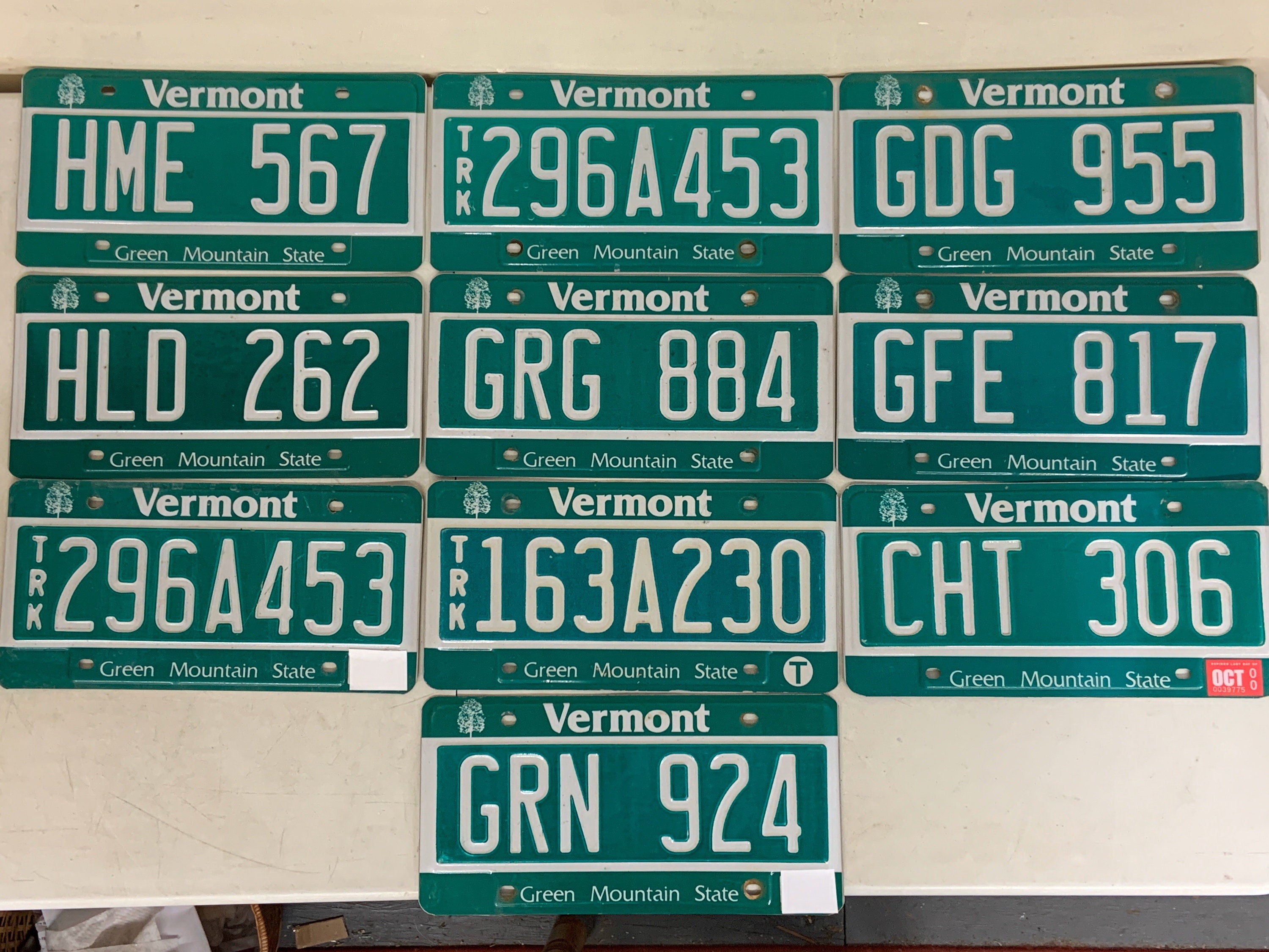 Lot of 10 Vermont License Plates Vintage Expired Craft Base | Etsy