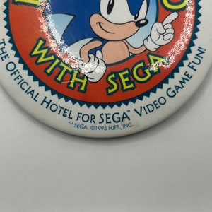 1995 Sonic the Hedgehog 3” Pinback Button; Howard Johnson’s, Kids Go ...