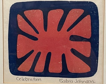 Sabra Johnson Field (b.1935) Wood Cut Print on Rice Paper - "grass ...