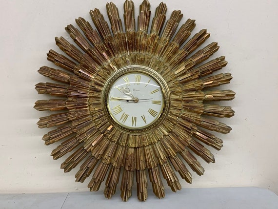 Vintage Syroco Starburst Sunburst Wall Clock – Wall Design Ideas