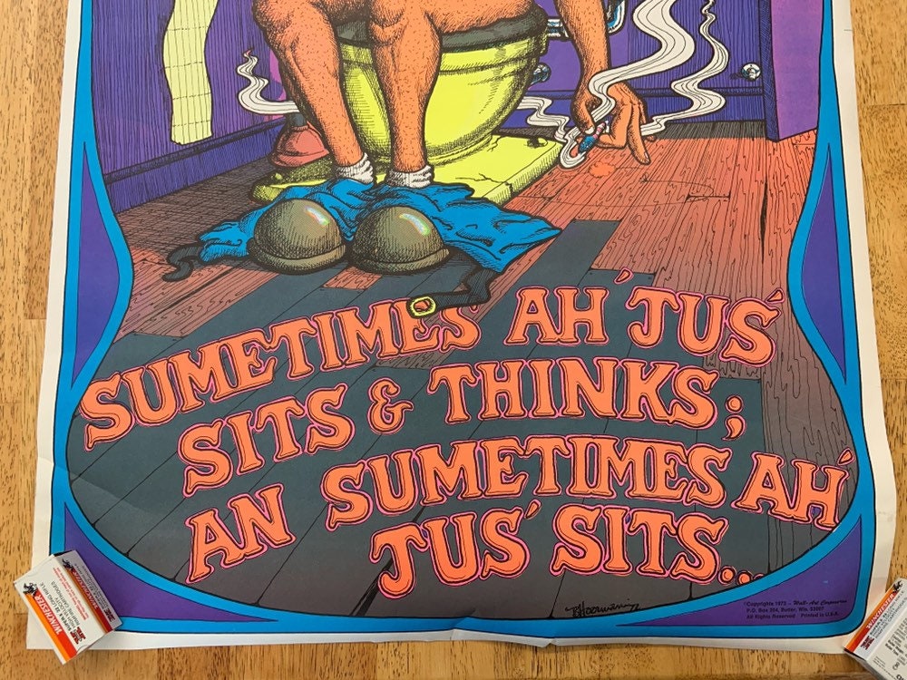 New 1970's Poster sumetimes Ah Jus Sits NOS Toilet Potty - Etsy