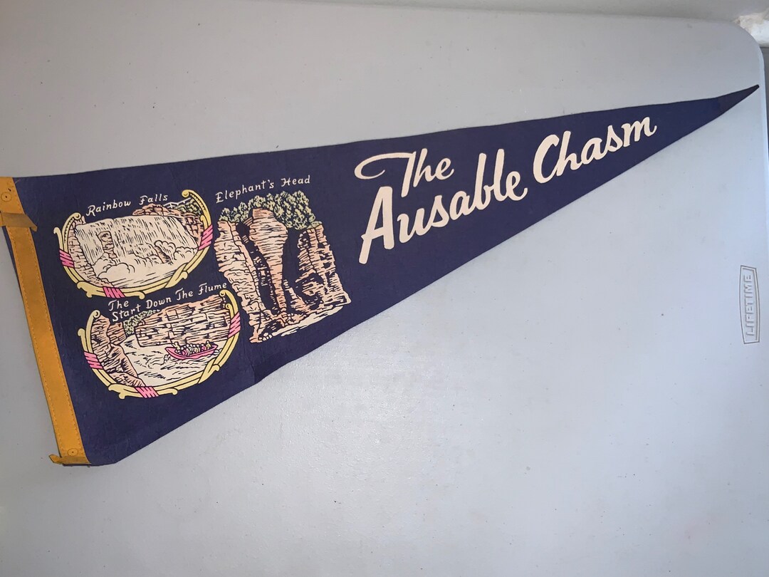 The Ausable Chasm NY; Vintage Souvenir Pennant - 30” X 12” New York - Etsy