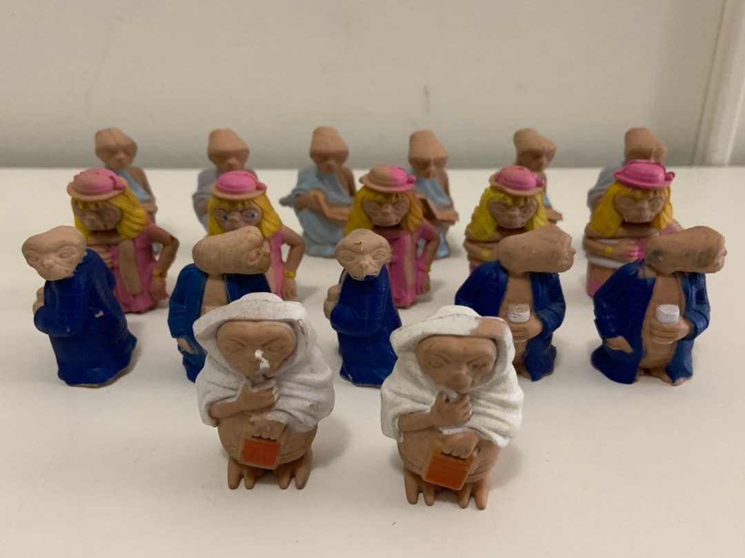 Vintage 1980s E.T. Extra Terrestrial 2" Rubber Action Figures - Lot of ...