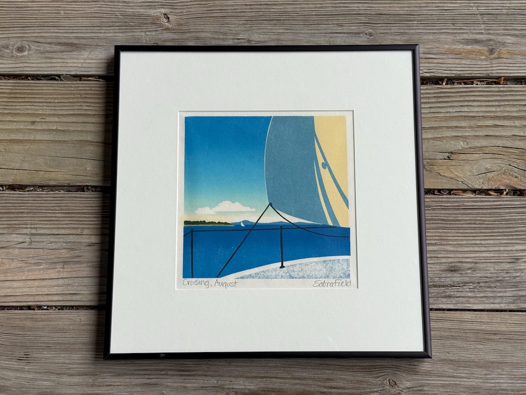 Sabra Field “cruising, August” Signed & Framed Print; Vermont Artist ...