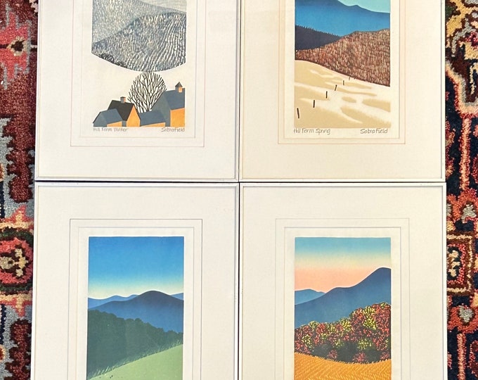 Sabra Field “hill Farm” Quadtych; Hill Farm Spring, Summer, Autumn ...