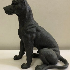 Antique Bronze Doberman Pinscher Statue 11.5”x9.5”x6” Seared Brass Dog ...