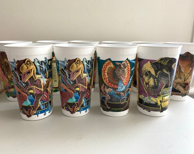 Lot of 10: Mcdonalds Jurassic Park Promotional Plastic Cups; Dinosaurs ...