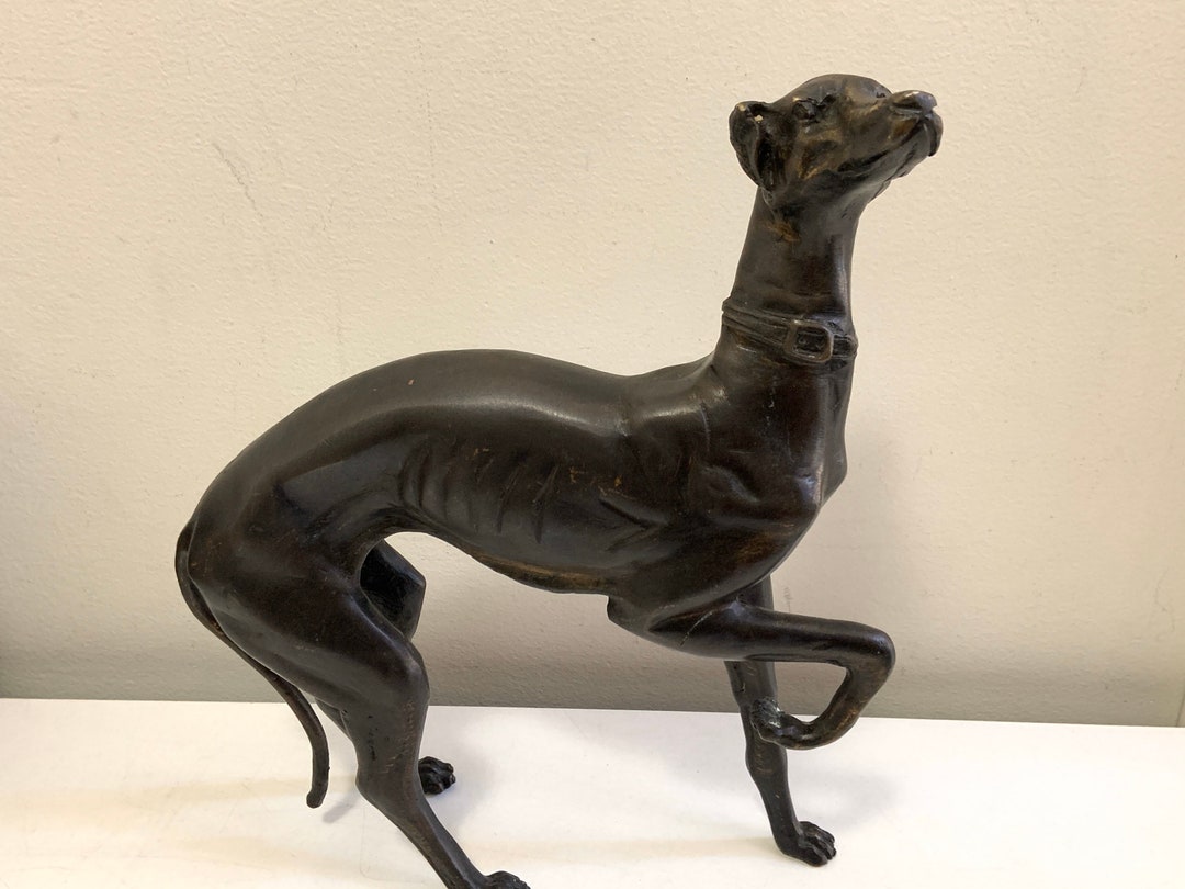 12” Bronze Grey Hound - Italian Greyhound Statue Walking Dog Figure - Etsy