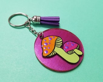 Genderfluid Pride Flag Mushroom Acrylic Keychain Subtle Cute - Etsy