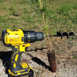 Tree Planting Auger: 1.6 Inch Plug Seedling Planter, 9 Inch Painted ...