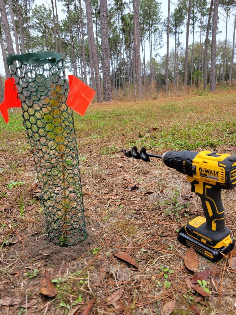 Tree Planting Auger: 1.6 Inch Plug Seedling Planter, 9 Inch Painted ...