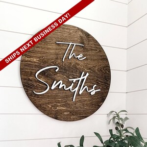 Personalized Round Family Wall Sign Personalized 3D Wood - Etsy