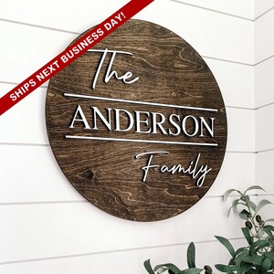 Personalized Round Family Wall Sign Personalized 3D Wood - Etsy