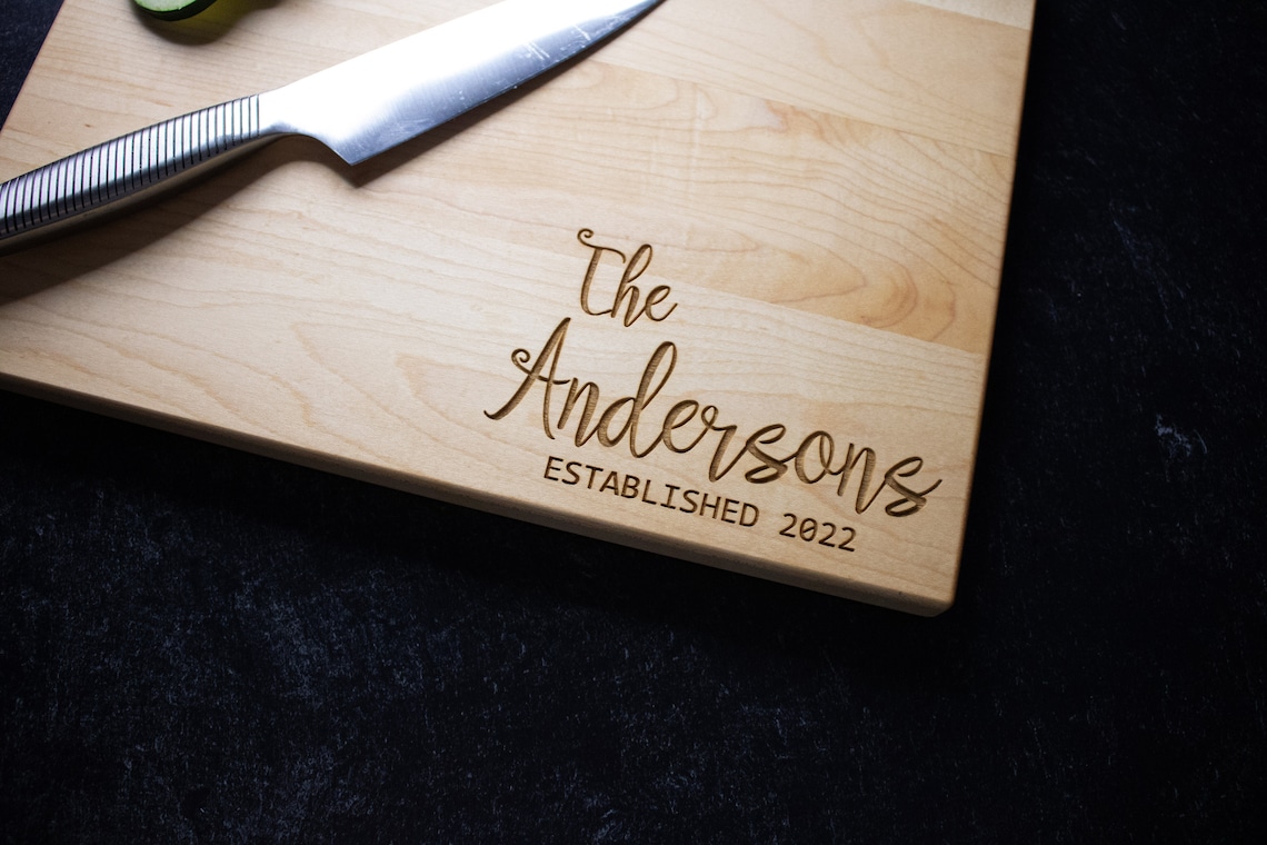 Personalized Wood Cutting Board Engraved Wedding Gift - Etsy