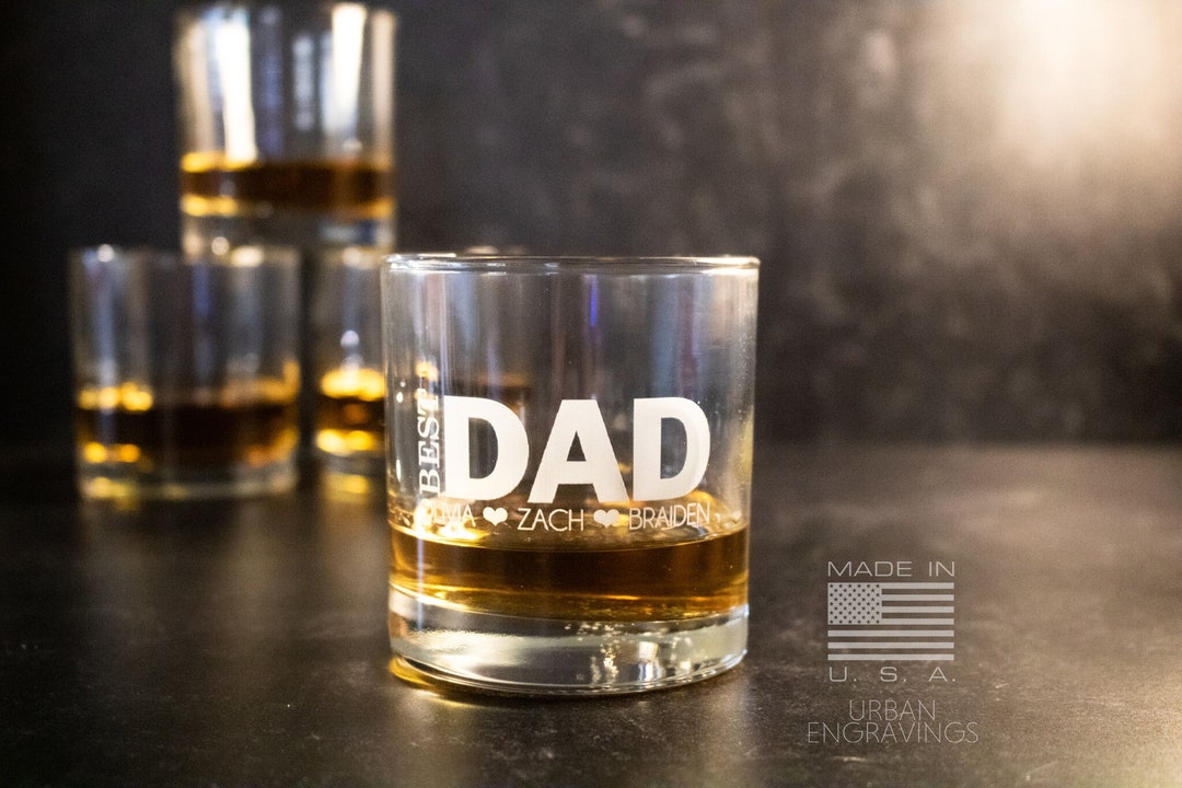Best Dad Etched Glass Rocks Glass | on the Rocks Glass | New Father ...