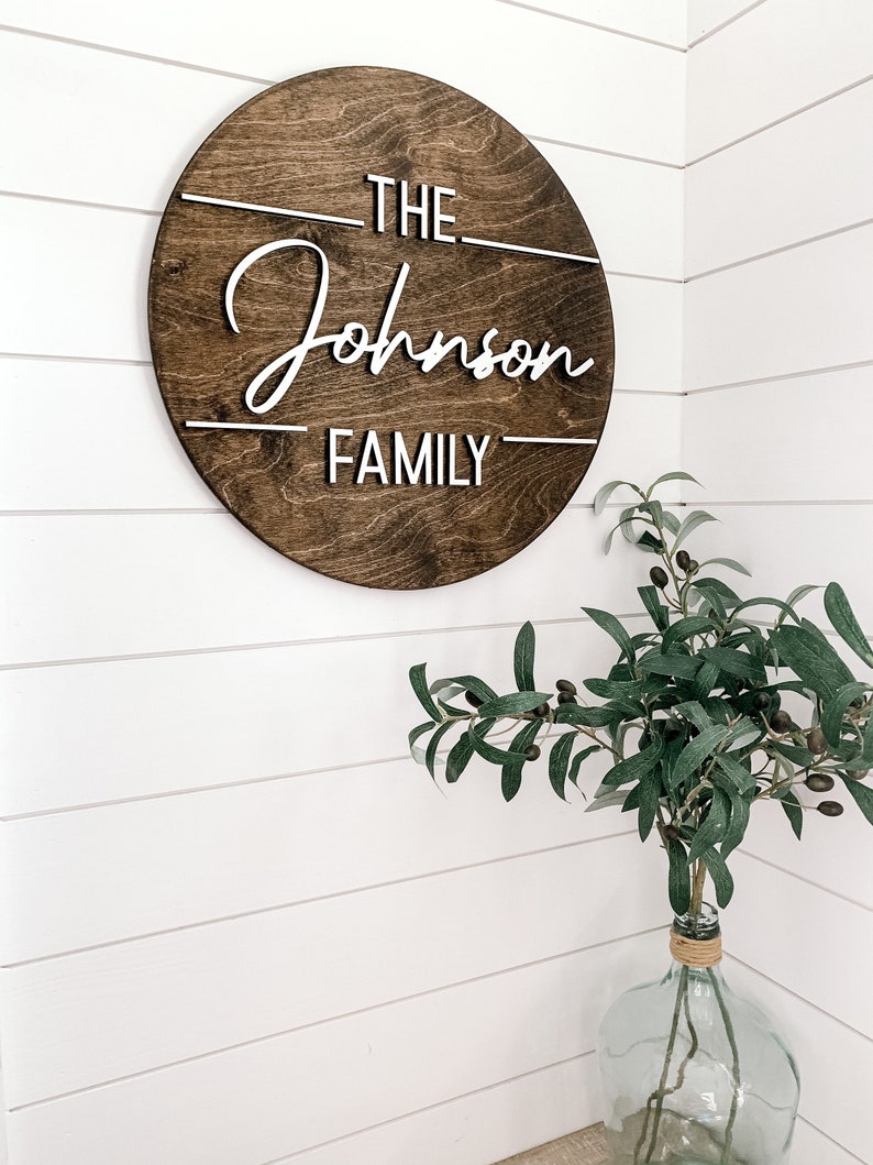 Personalized Round Family Wall Sign Personalized 3D Wood - Etsy