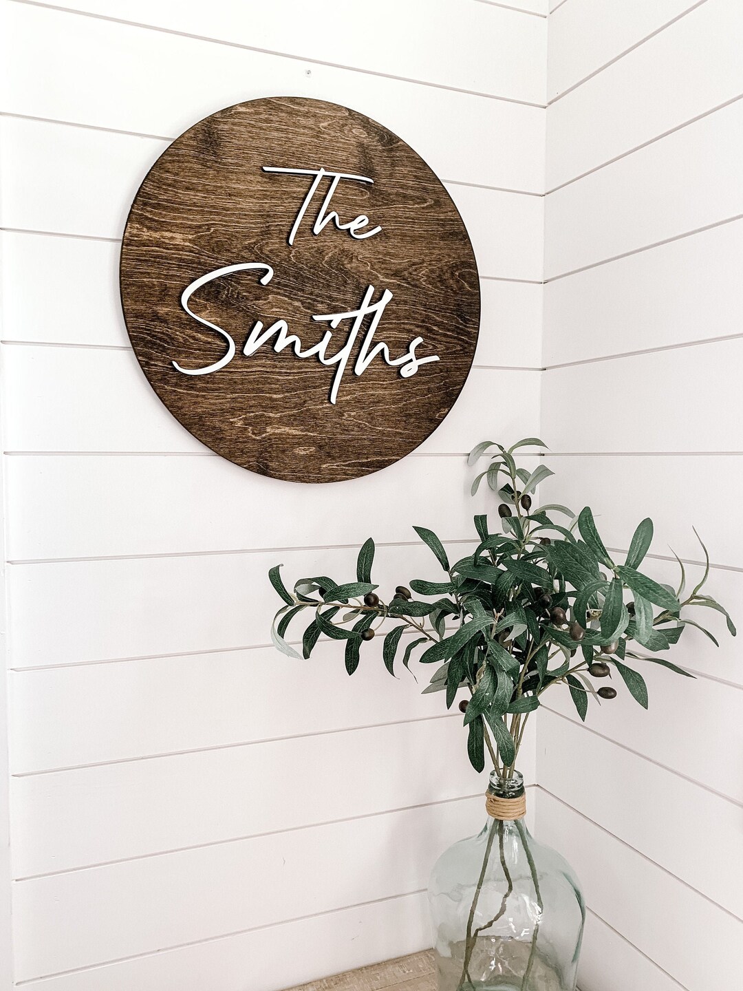 Personalized Round Family Wall Sign, Personalized 3D Wood Sign ...