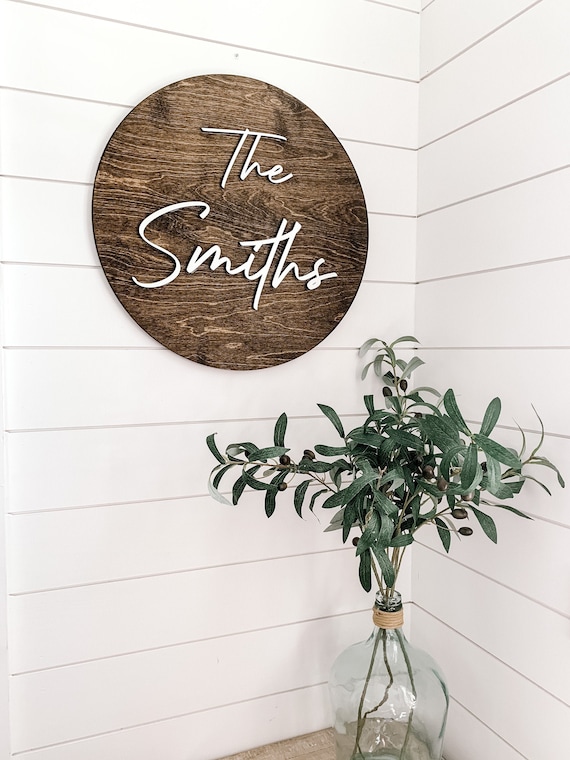 Personalized Round Family Wall Sign Personalized 3D Wood | Etsy