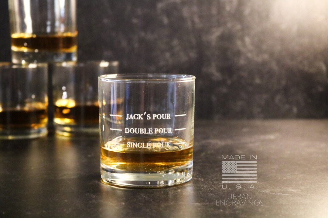 Custom Pour Line Scotch Glass | Etched Rocks Glass | on the Rocks Glass ...