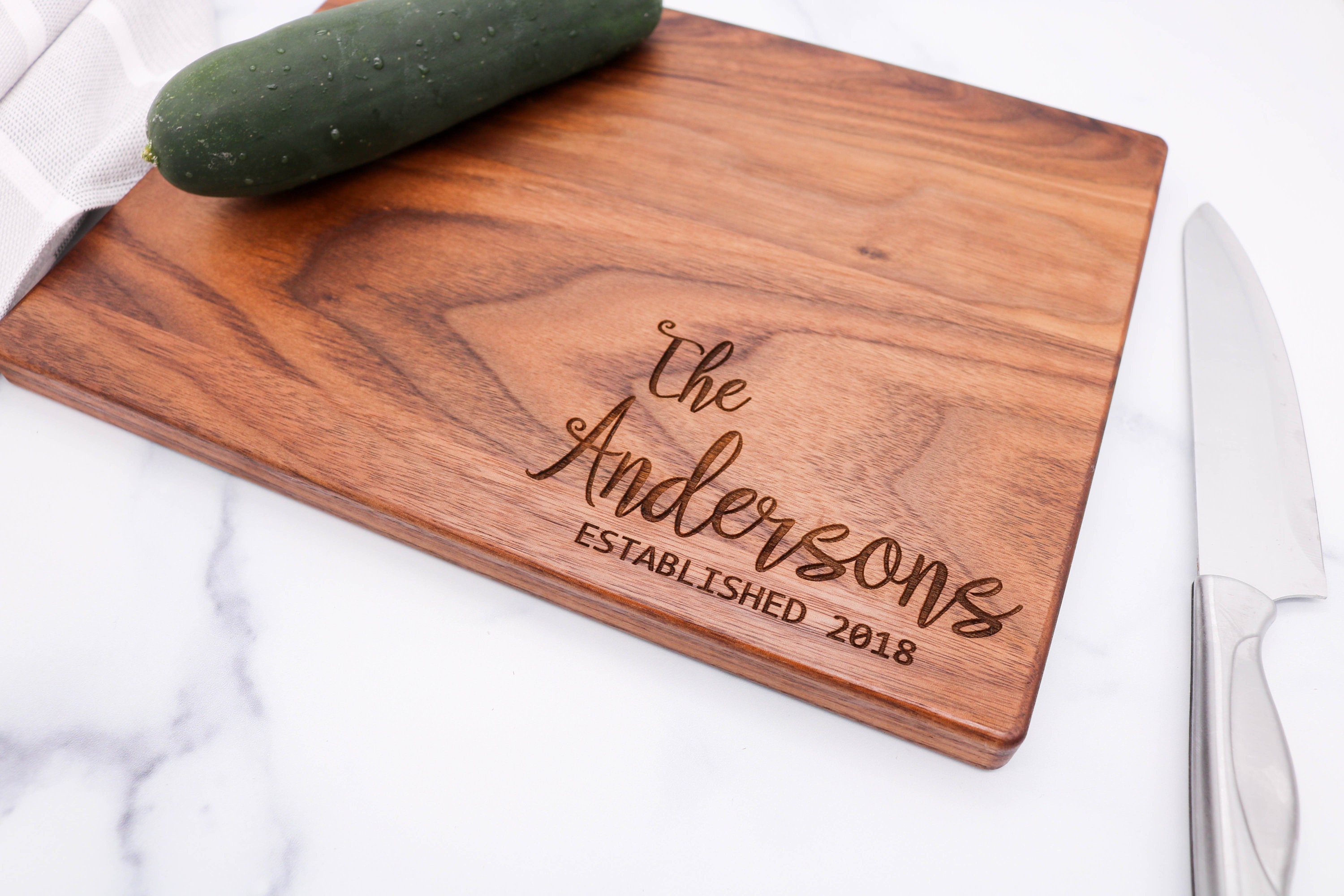 Personalized Wood Cutting Board Engraved Wedding Gift | Etsy