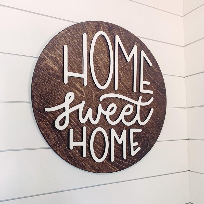 Round Home Sign - Etsy