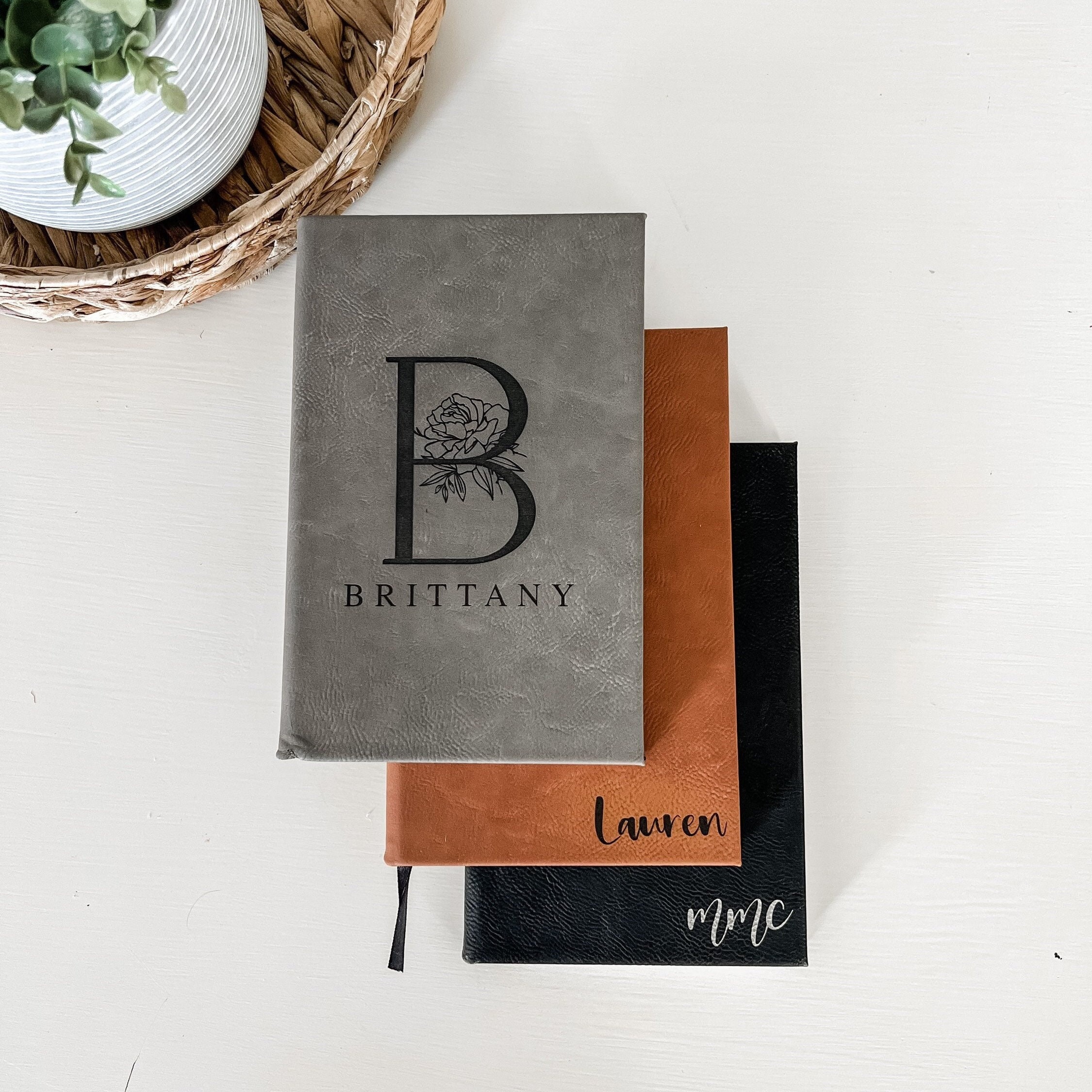 Personalized Laser Engraved Leather Journal | Woman's Laser Engraved ...