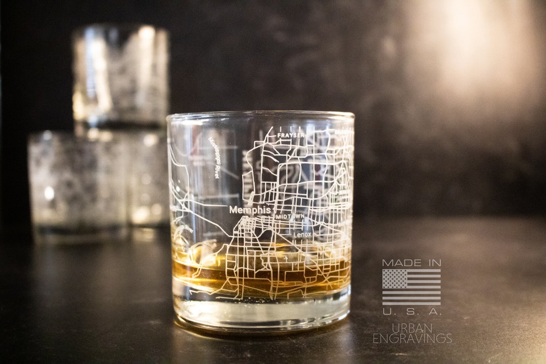 Memphis Tennessee Map Rocks Glass | on the Rocks Glass | New Home ...