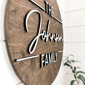 Personalized Round Family Wall Sign, Personalized 3D Wood Sign ...