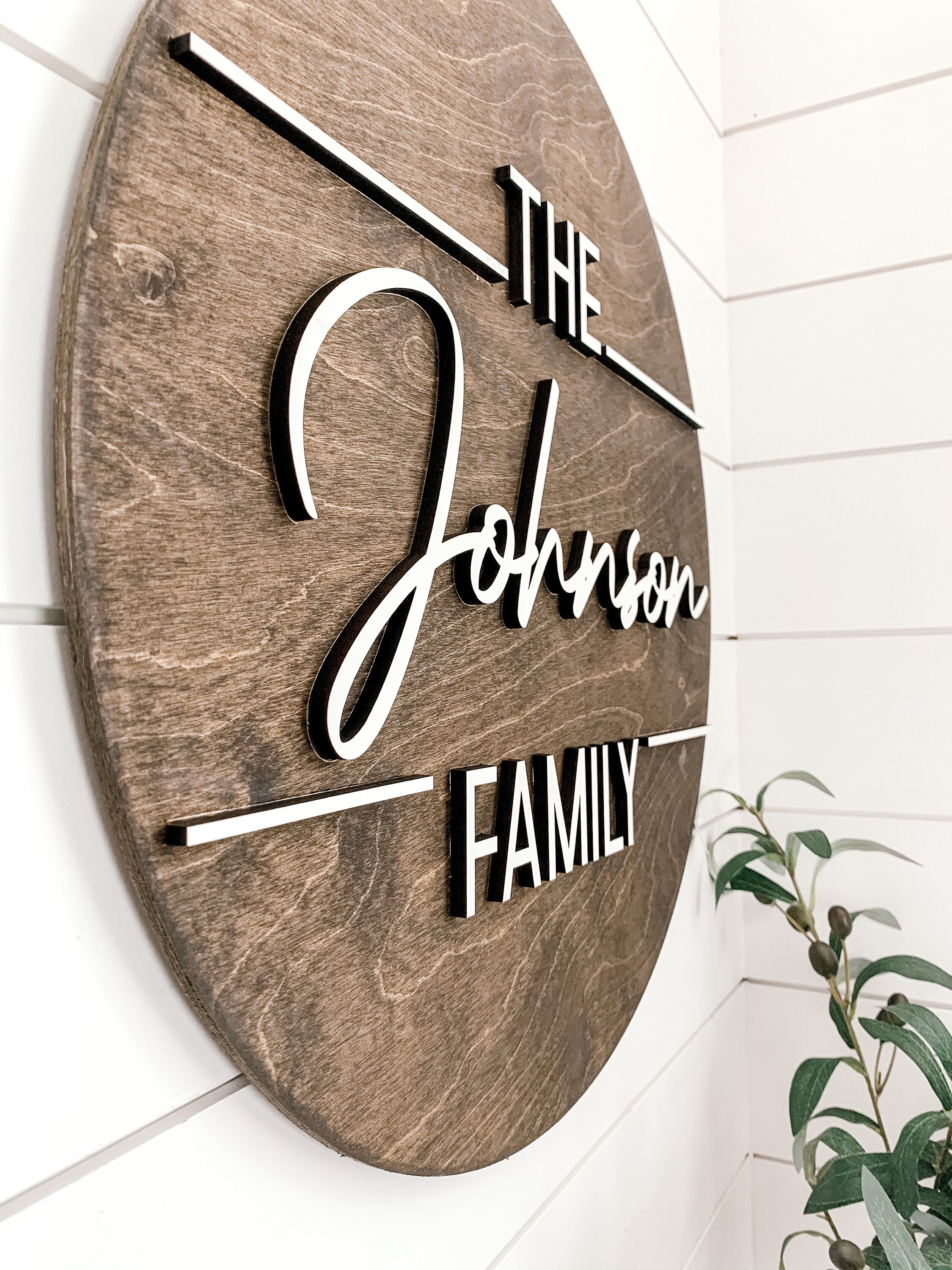 Personalized Round Family Wall Sign Personalized 3D Wood - Etsy